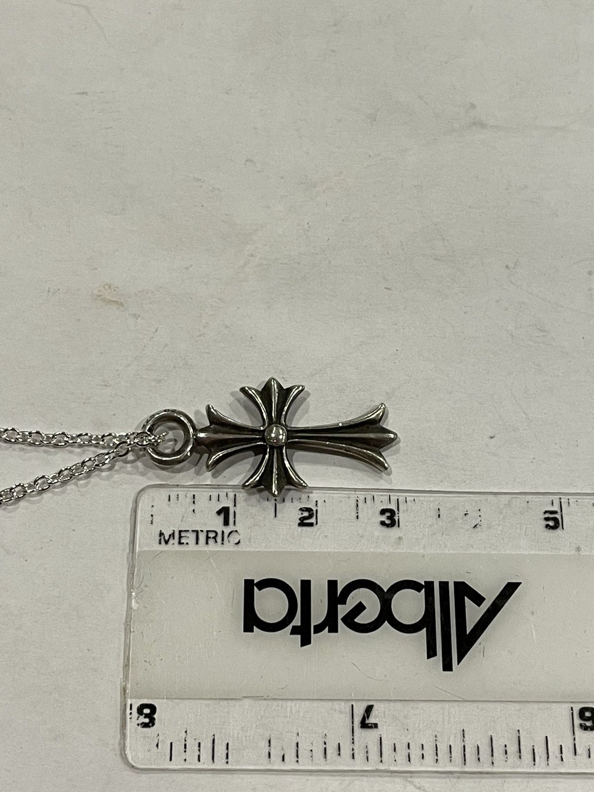 Chrome Hearts Chrome Hearts Cross Pendant Roll Chain Silver Necklace ...