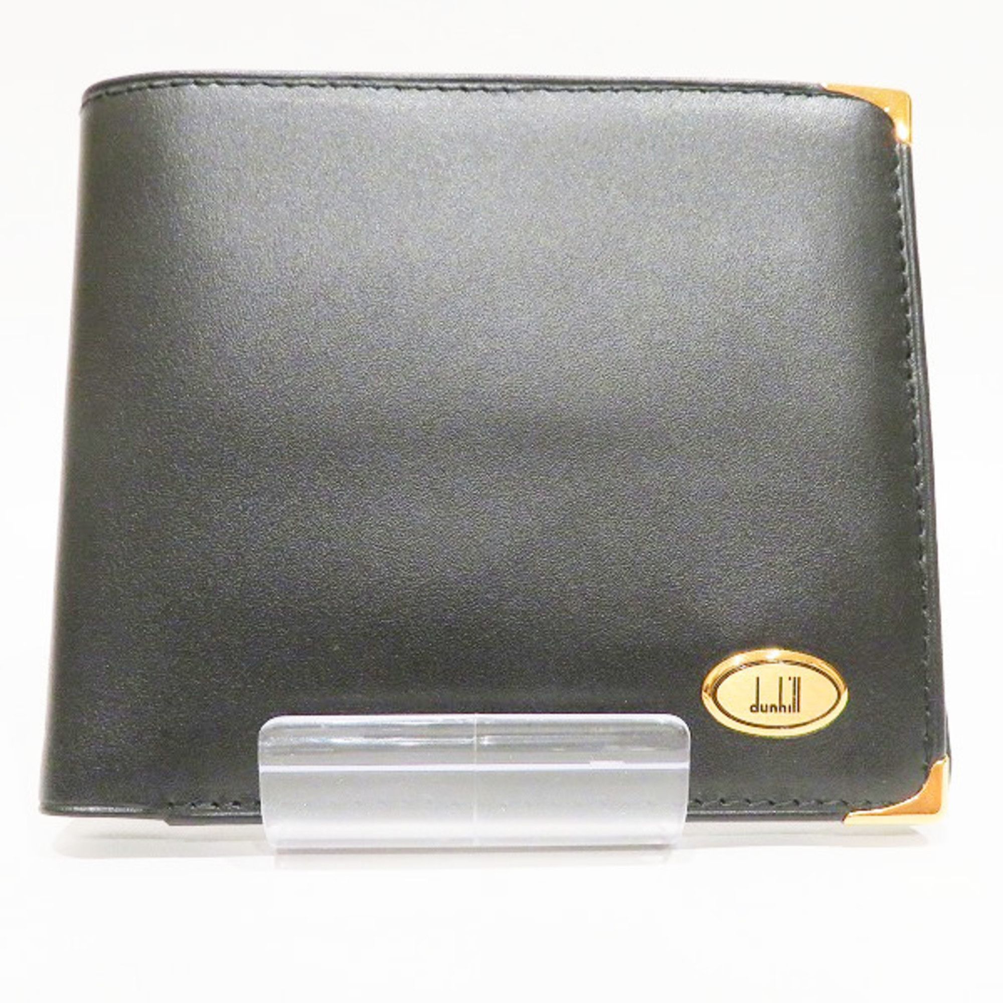 Alfred Dunhill Dunhill Oxford Logo Plate Black Leather Bifold Wallet ...