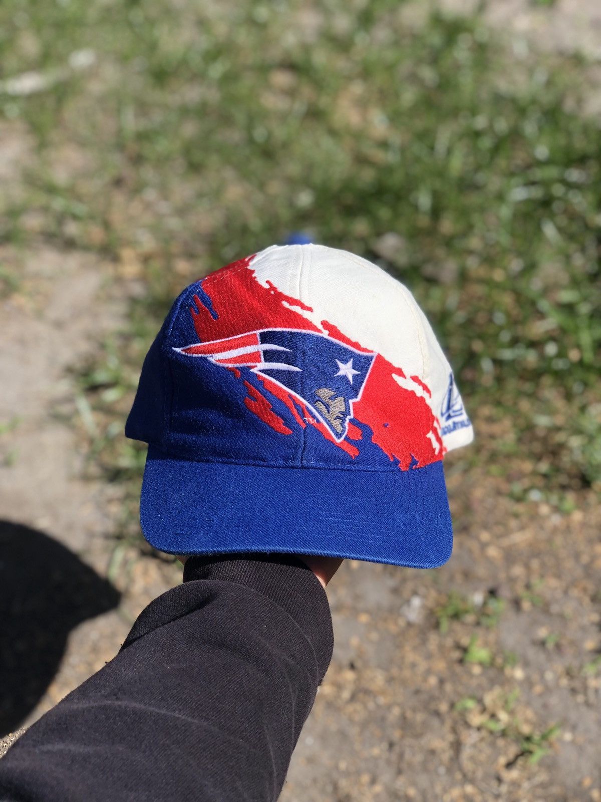 Vintage SPLASH HAT PATRIOTS 90’s LOGO ATTLETHIC | Grailed