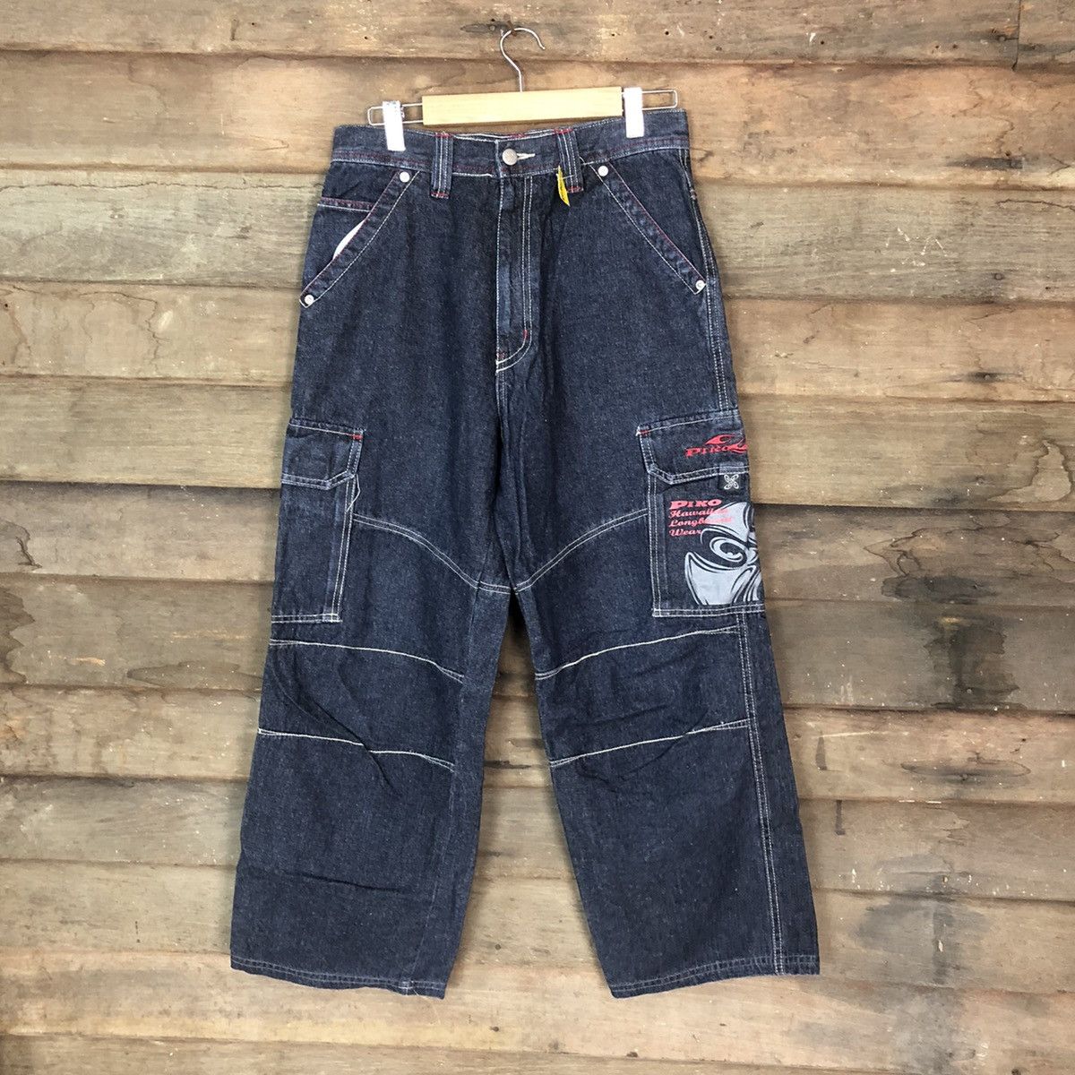 Skategang × Surf Style × Vintage Piko vintage Blue Denim multipocket Cargo Pants #2405 | Grailed