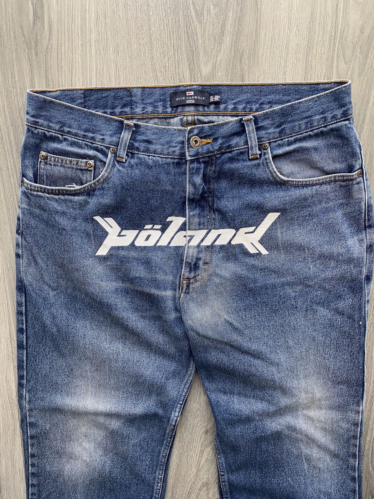 Custom × Streetwear × Vintage Custom Jeans "POLAND" Bjork Style | Grailed
