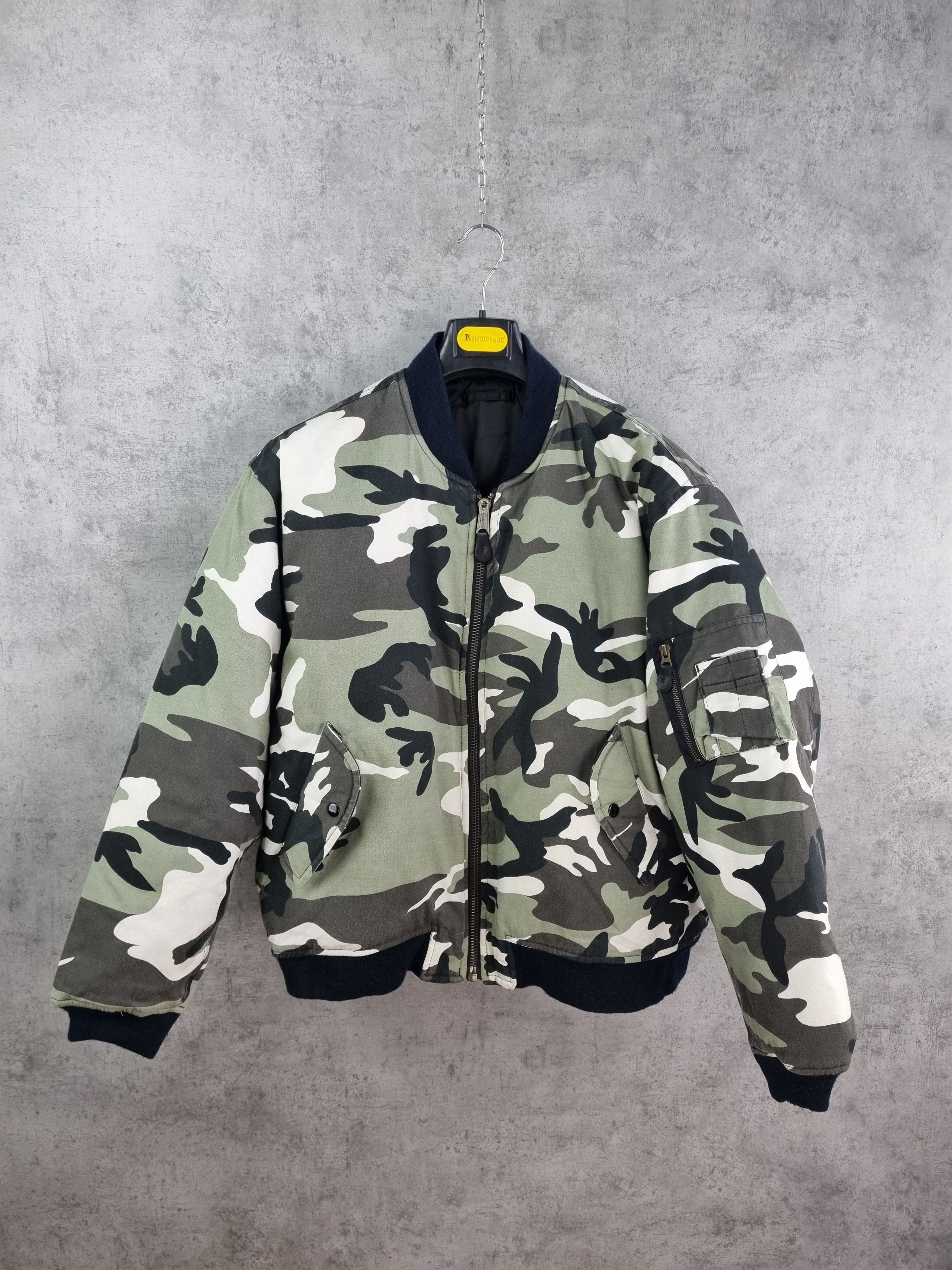 Vintage Alpha 2 Side Black Bomber Jacket Arctic Camo RAF SIMONS | Grailed