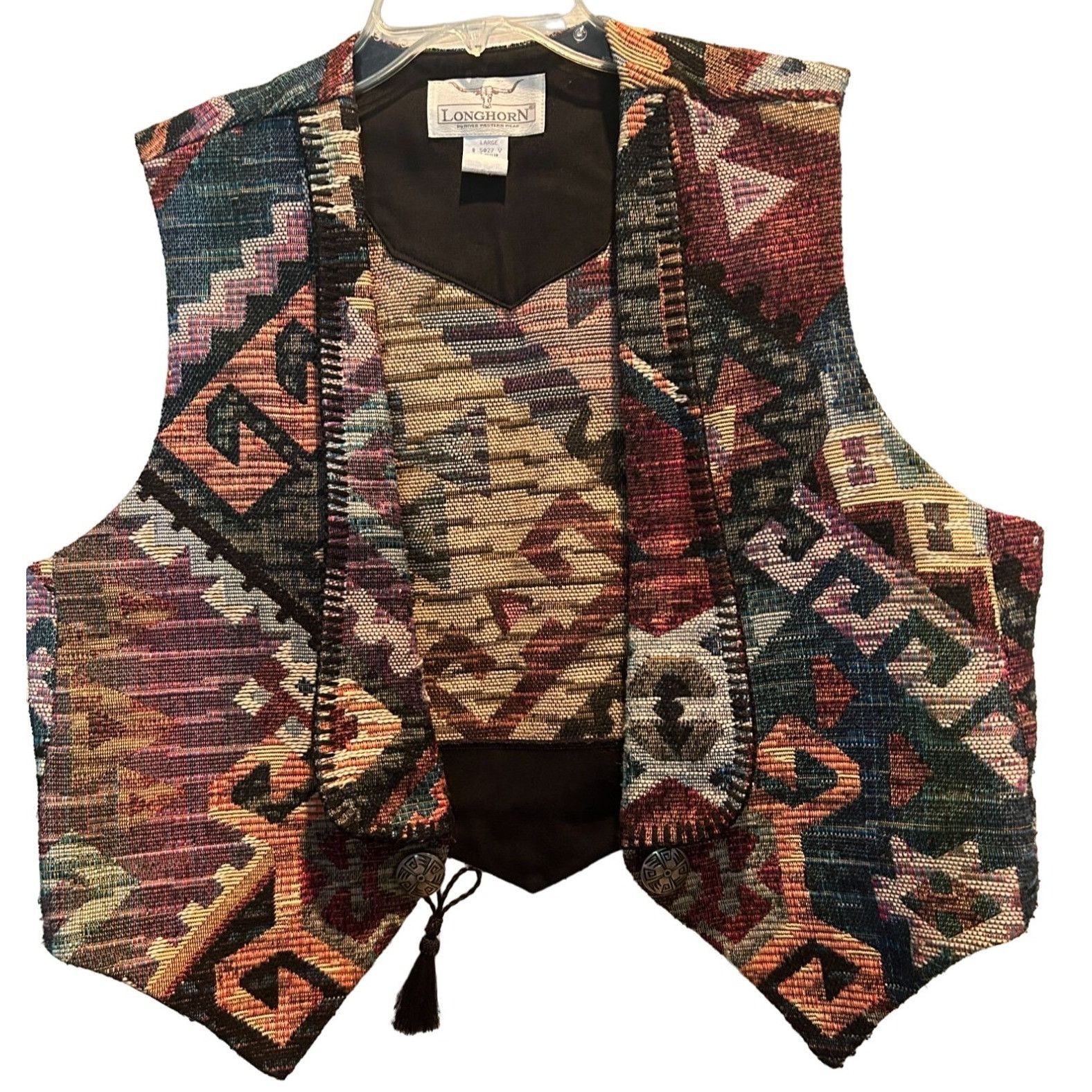 Other Vintage Longhorn by Niver Western Wear Vest Large, Native Am ...