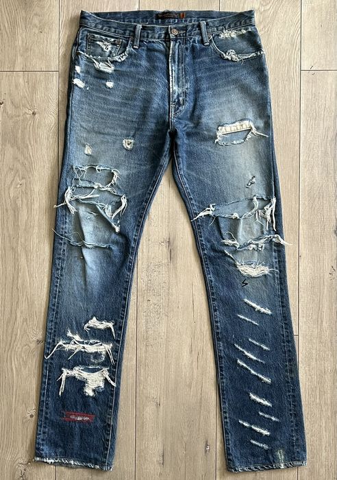 Undercover SS2005 Undercover But Beautiful Distressed UC 60 Blue Denim ...
