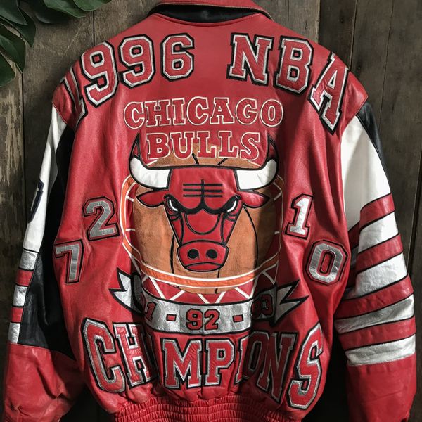Vintage JEFF HAMILTON Chicago Bulls Champion Leather Varsity Jacket | Grailed