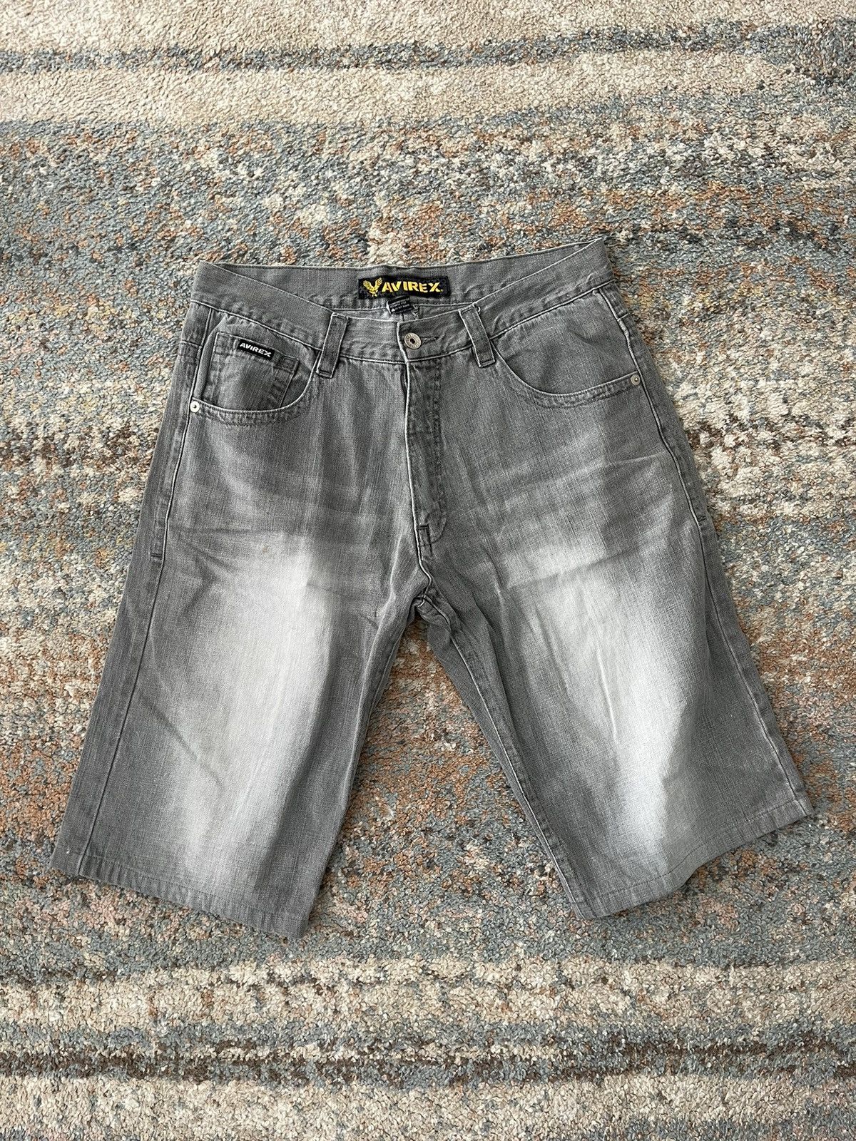 Avirex VTG Y2K Avirex Denim Shorts Grey 38 Faded Wash | Grailed