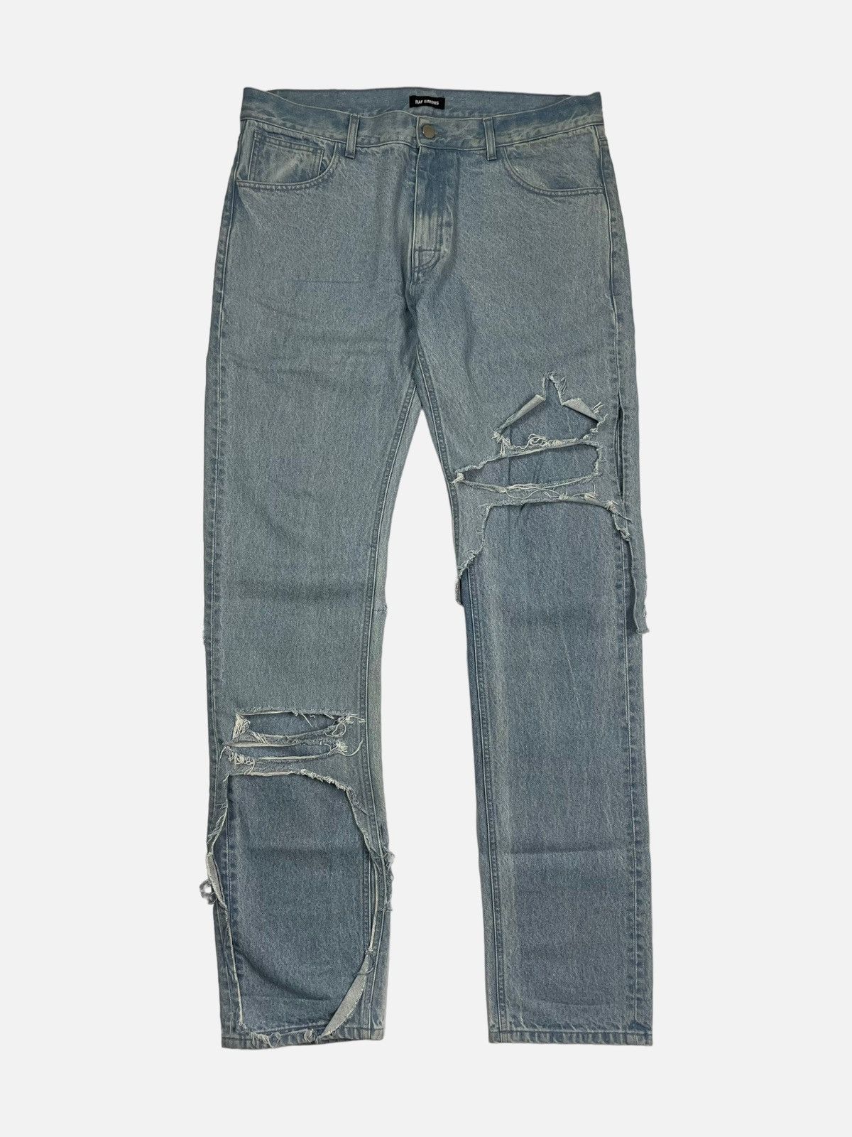 Raf Simons Raf Simons "Destroyed" Double Layered Denim Jeans | Grailed