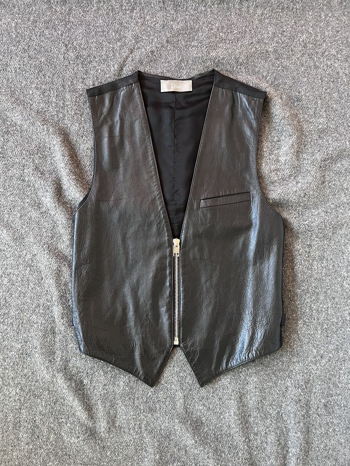 Dior Archive AW07 Navigate Leather Zipped Vest | Grailed