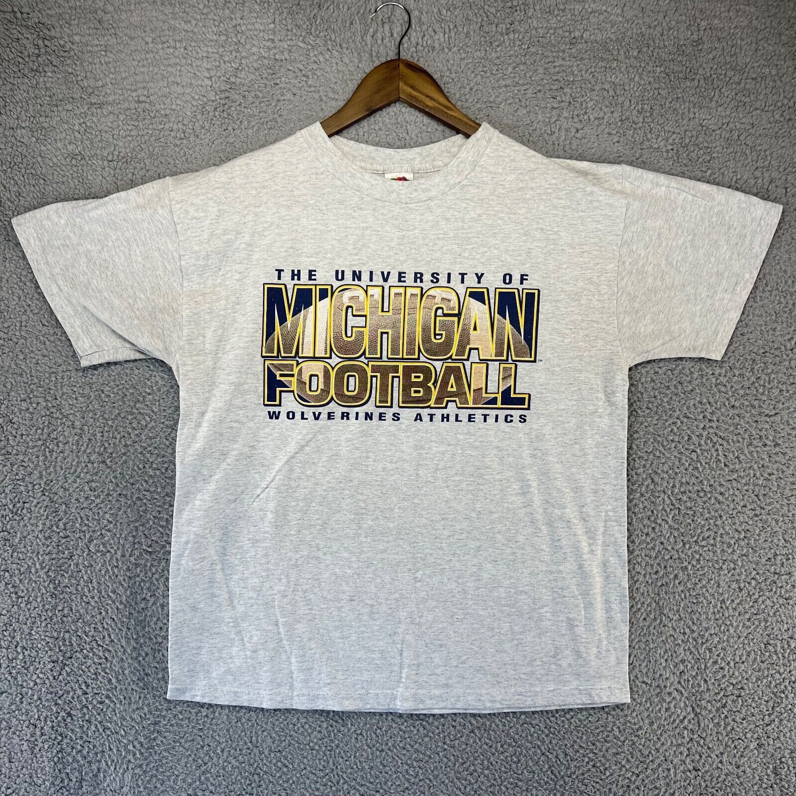 Vintage Vintage Michigan Football Shirt Mens Large Gray Graphic ...
