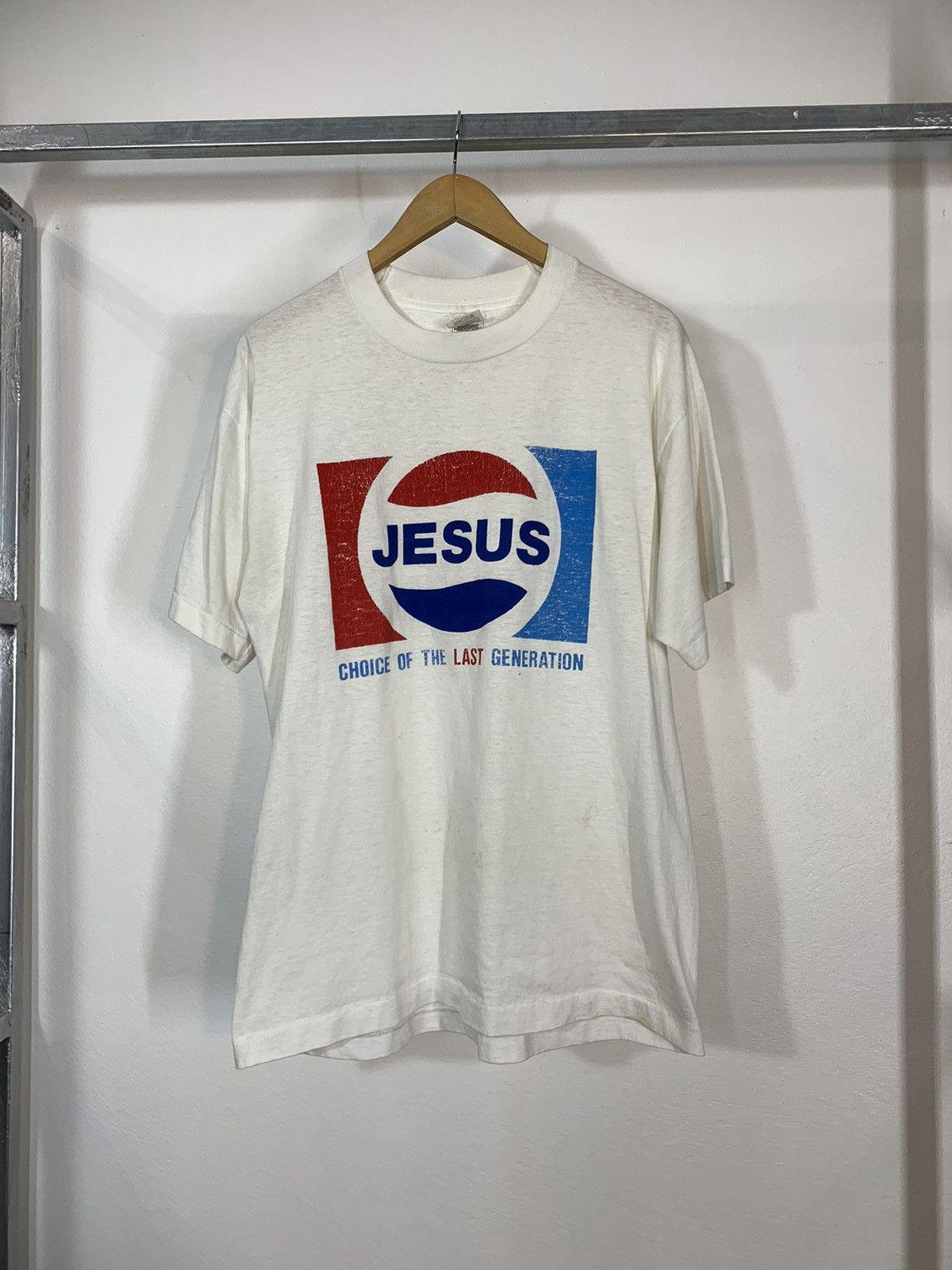 Vintage Vintage JESUS/ Pepsi logo parody tee | Grailed