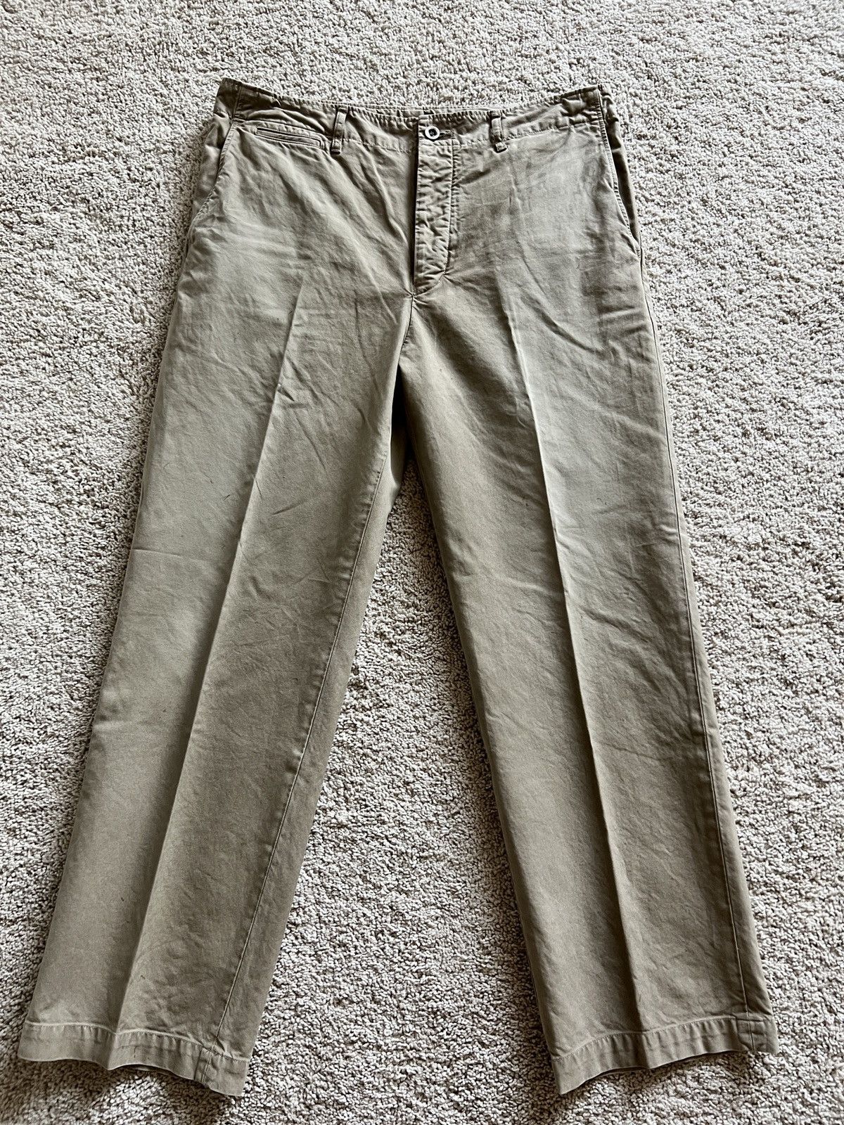 Visvim Brand New Visvim Field Chino Pants DMGD Beige Size 4 | Grailed