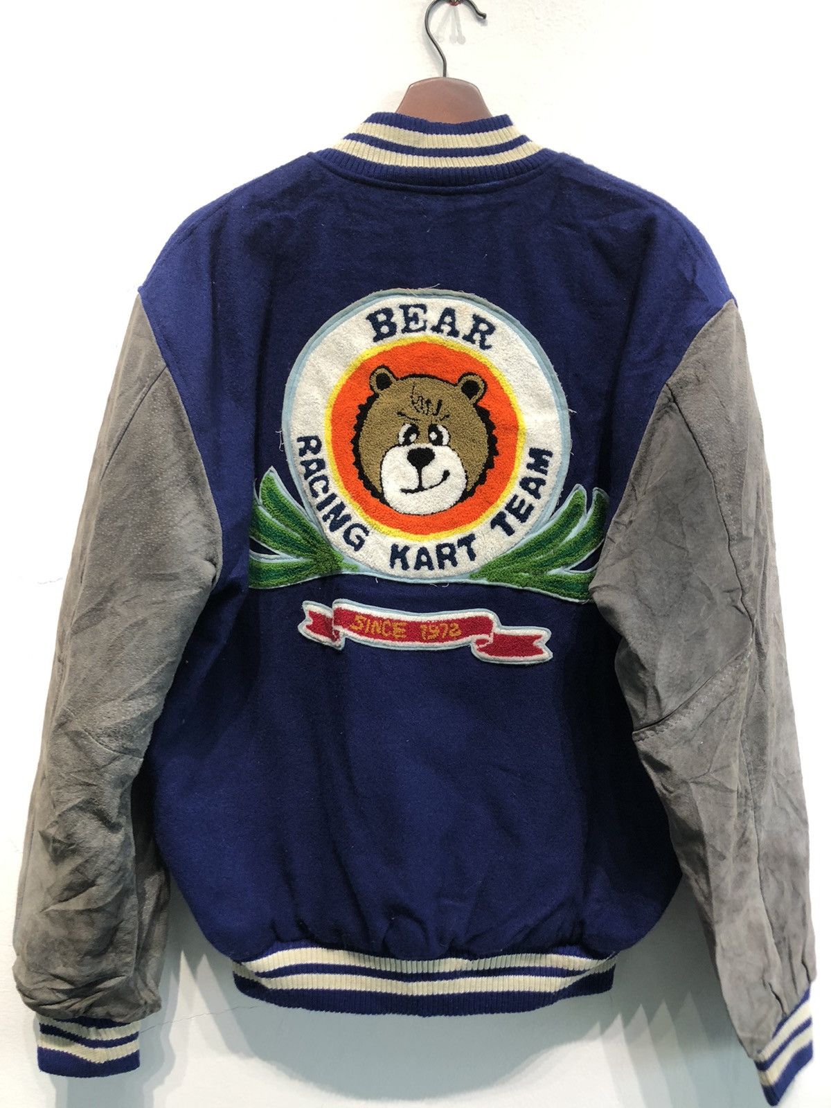 Vintage Bear Racing Kart Team Varsity Jacket | Grailed