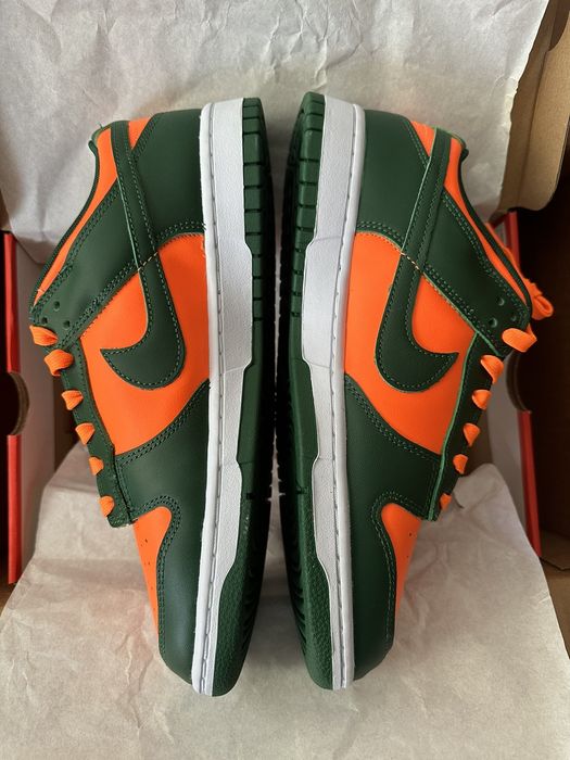 Nike Nike Dunk Low Miami Hurricane | Grailed