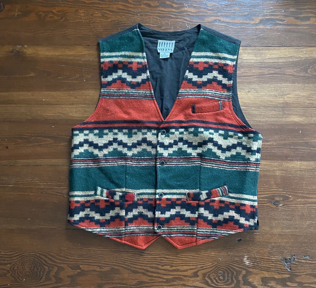 Cardigan × Native × Vintage Vintage 90’s 88 Keys Native Design Wool ...
