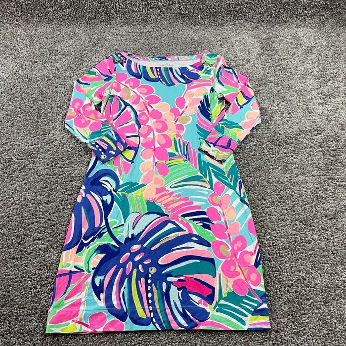 Lilly Pulitzer Lilly Pulitzer Dress Womens XS Pink Blue Floral Print ...