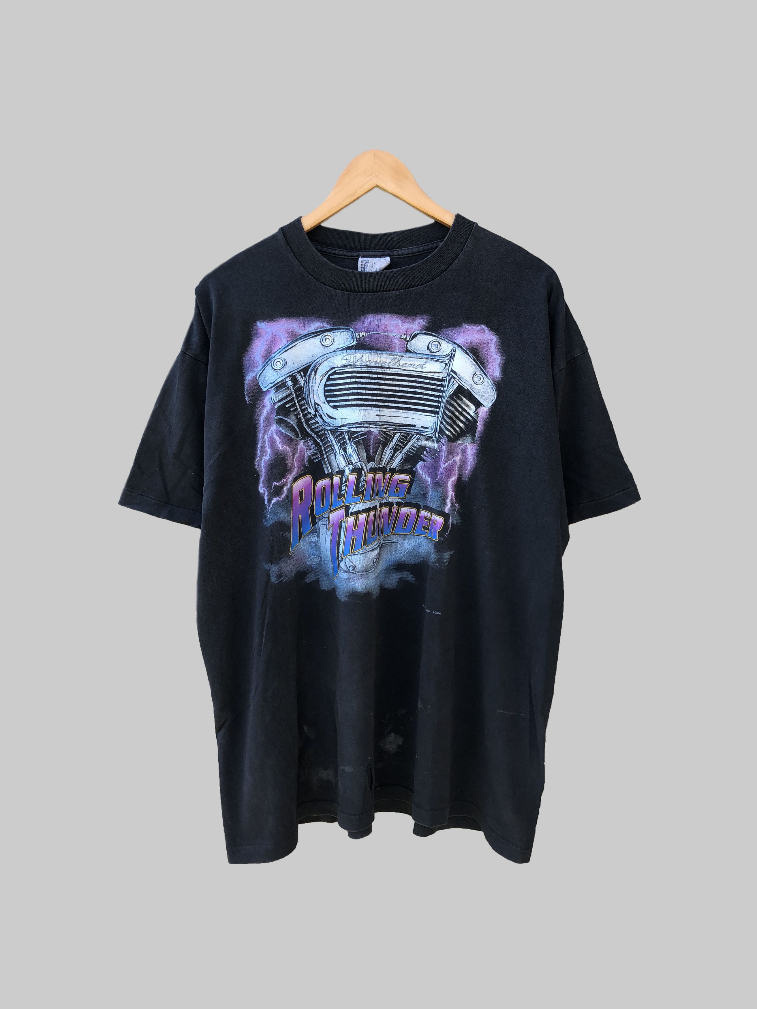Harley Davidson × Vintage Vintage 90s Rolling Thunder Lightning Travis ...
