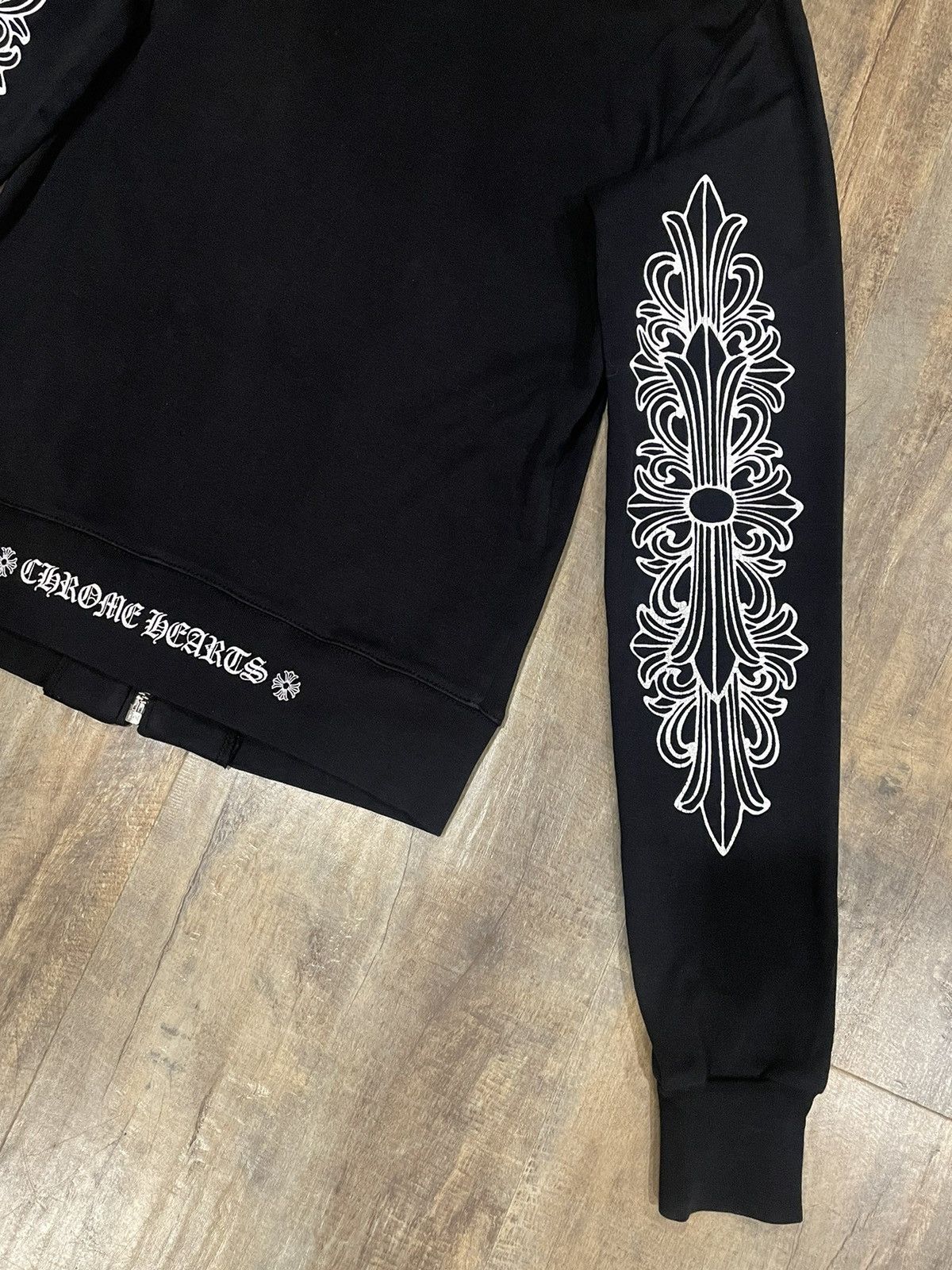 Chrome Hearts RARE Chrome Hearts Floral Cross Track Jacket Black Zip Up ...