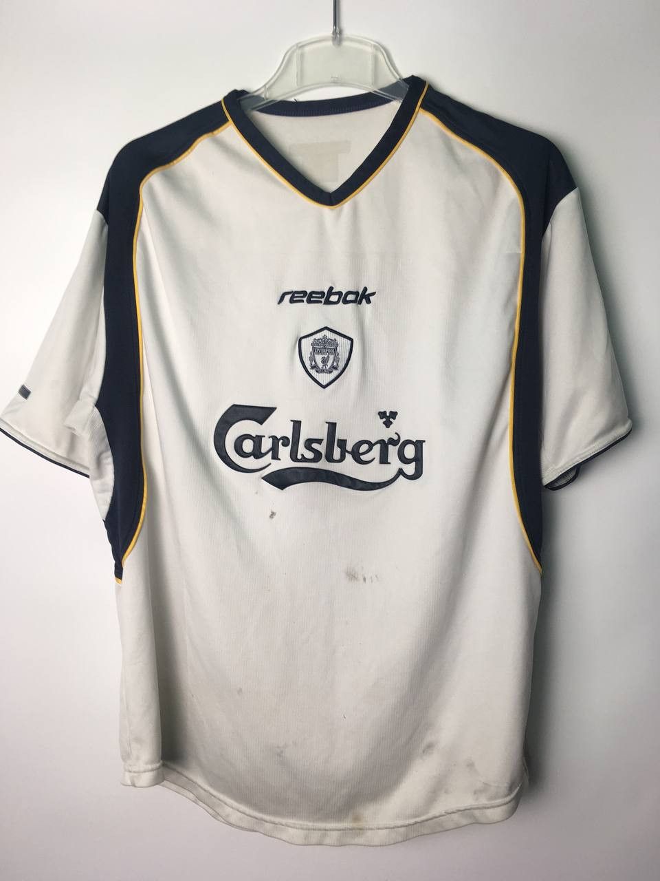 Liverpool × Reebok × Soccer Jersey LIVERPOOL 2001 AWAY FOOTBALL SOCCER ...