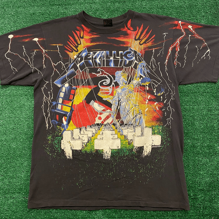 Vintage Crazy Vintage 90s Metallica AOP Metal Band T-Shirt | Grailed