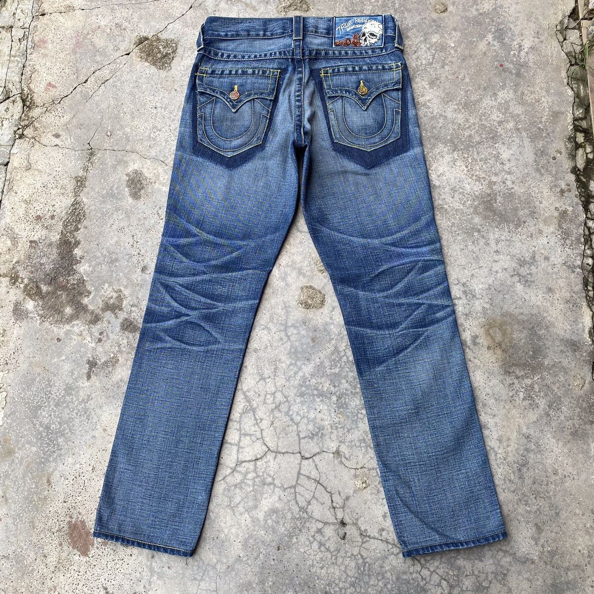 True Religion True Religion Brand Jeans Skull Patch Distressed Denim ...