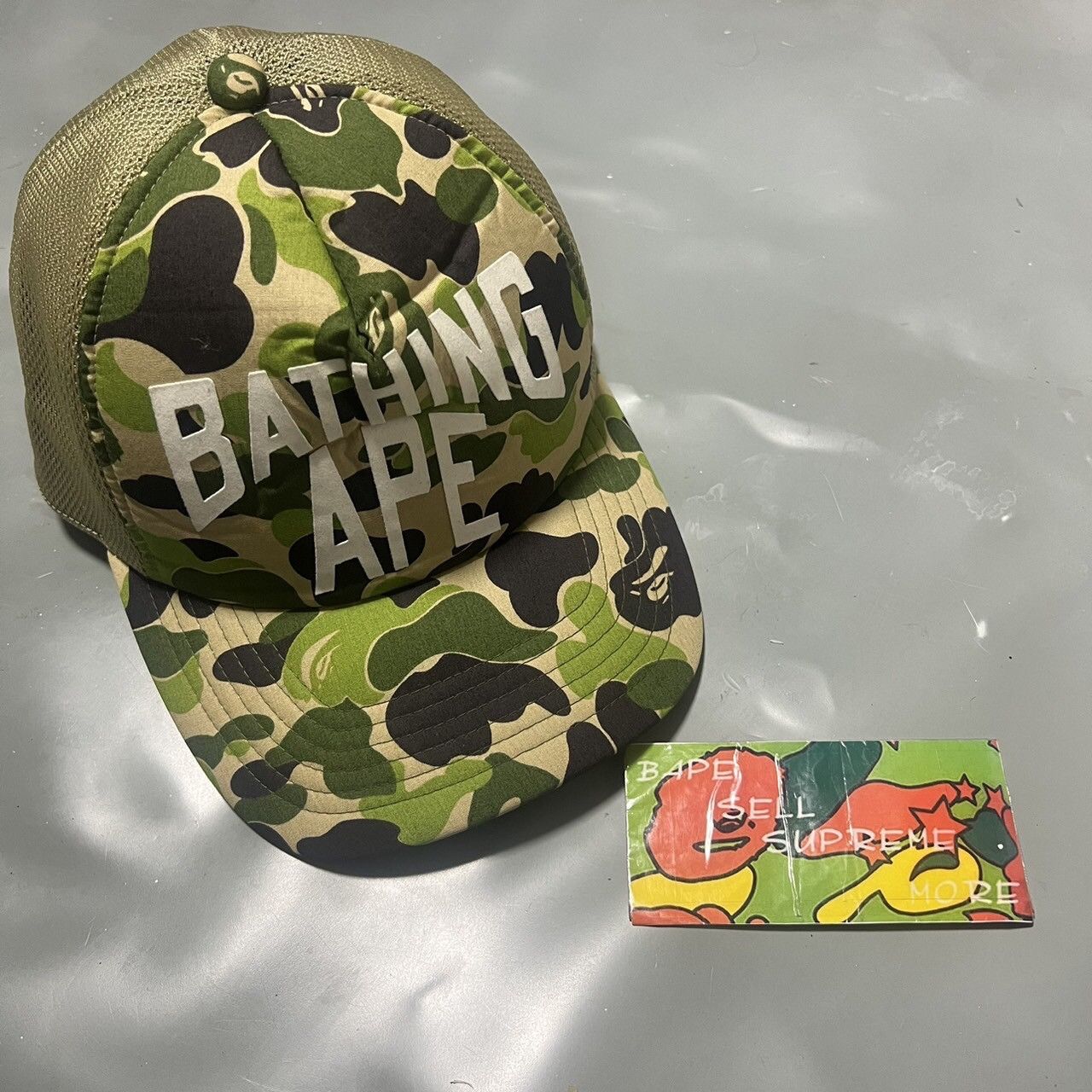Bape ABC Camo NYC Logo Mesh Cap | Grailed
