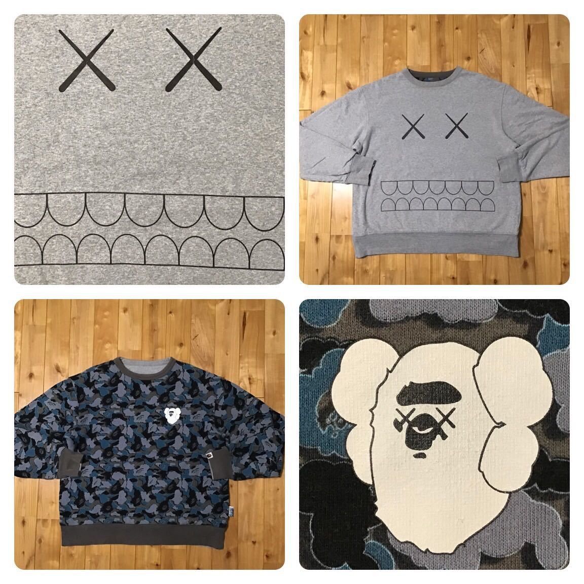Bape × Kaws 🔥reversible🔥 BAPE × kaws sweat shirt cloud camo | Grailed