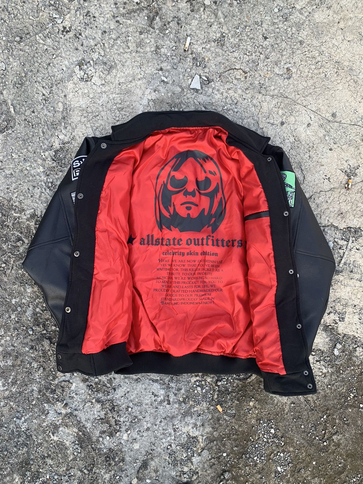 Nirvana NIRVANA COMPILATION FANMADE VARSITY JACKET XL | Grailed