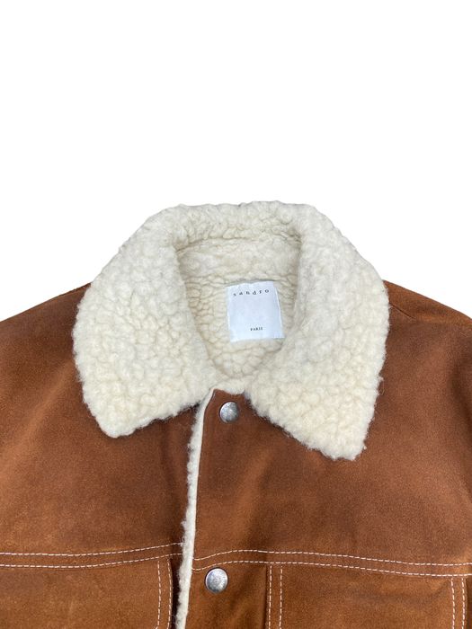 Sandro Brown Suede Leather Shearling Jacket | Grailed Sandro Brown Suede Leather Shearling Jacket | Grailed