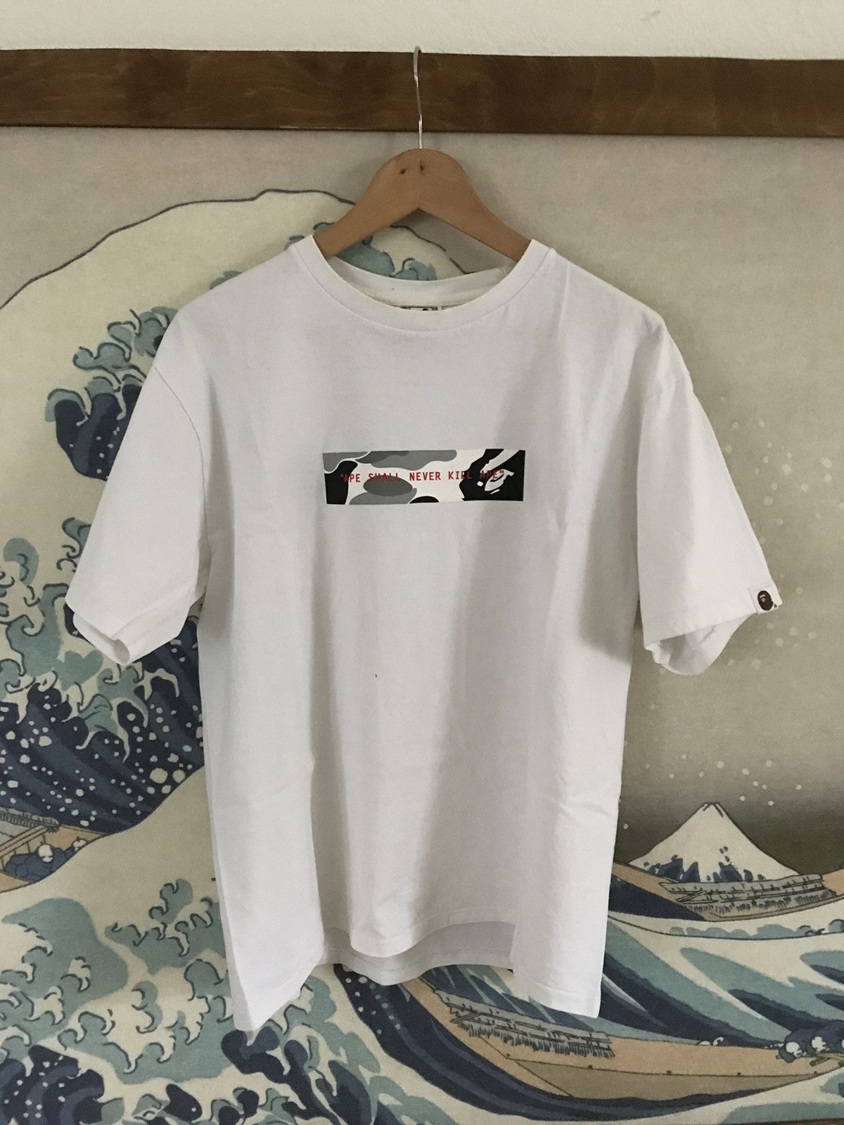 Bape Bape Ape Shall Never Kill Ape Box Camo Logo T-Shirt | Grailed