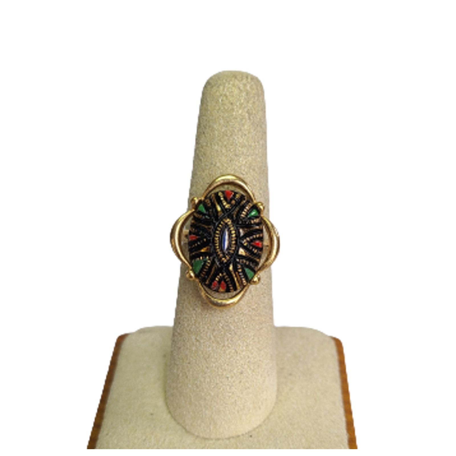 Vintage Ring, Sarah Coventry, Tapestry 1973, Hand painted, Goldtone | Grailed
