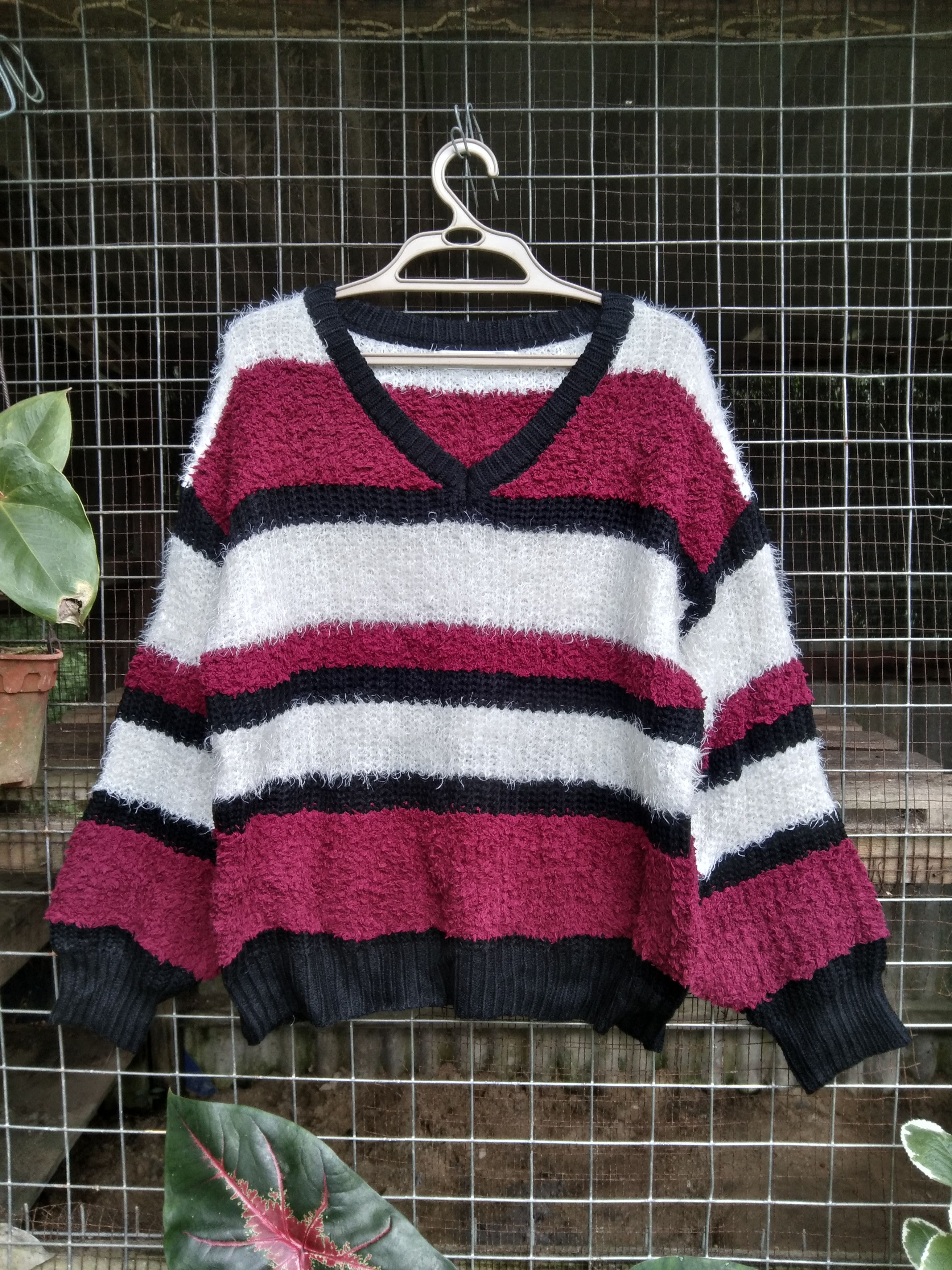 Coloured Cable Knit Sweater × Japanese Brand × Streetwear JAPANESE BLUE ...