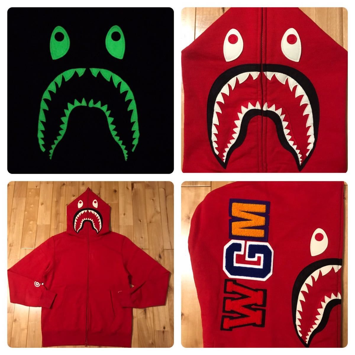 Bape 💫glow in the dark💫 Shark full zip hoodie WGM BAPE | Grailed