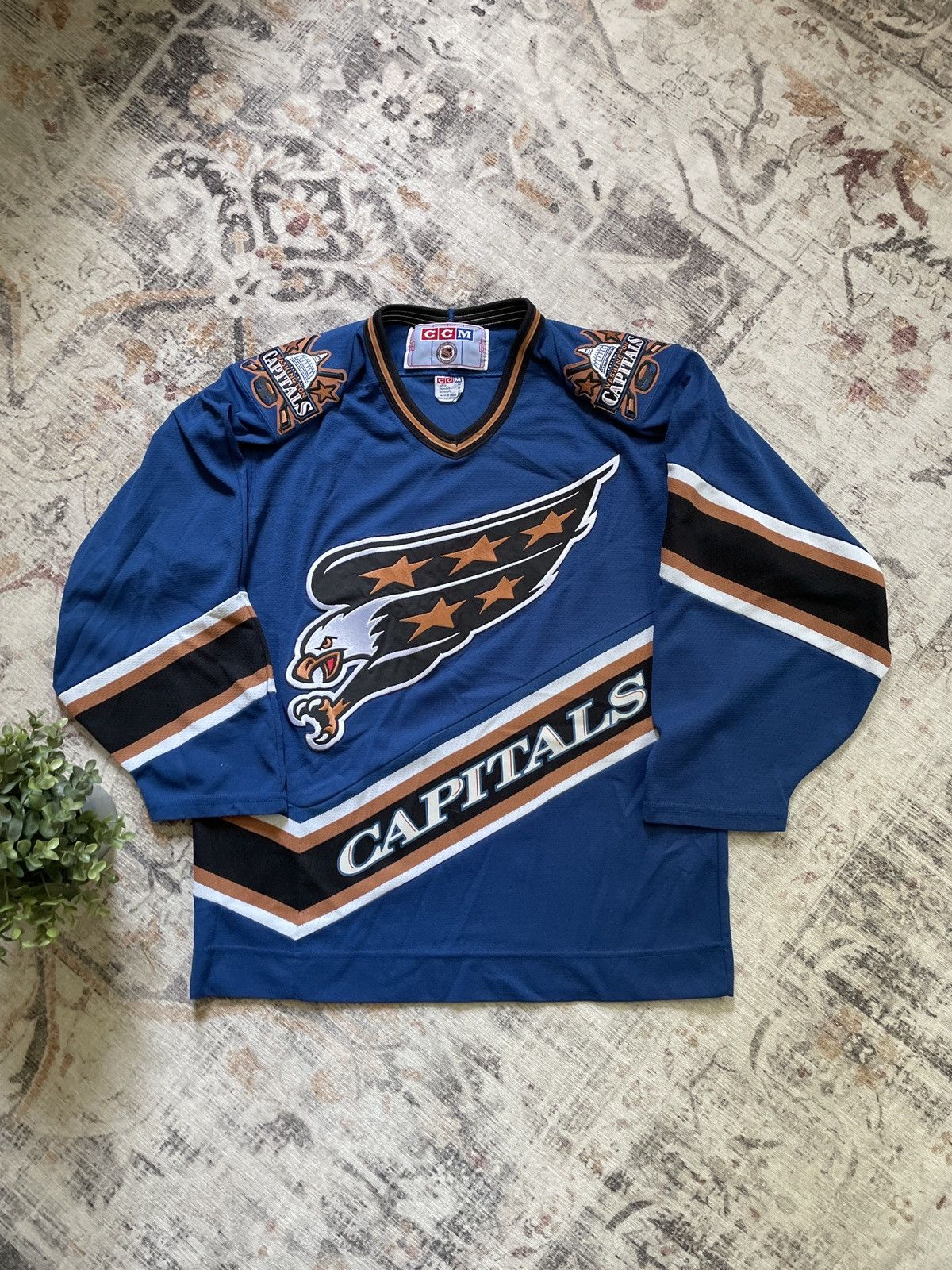 Ccm Vintage 90s Washington Capitals NHL Screaming Eagle Jersey | Grailed