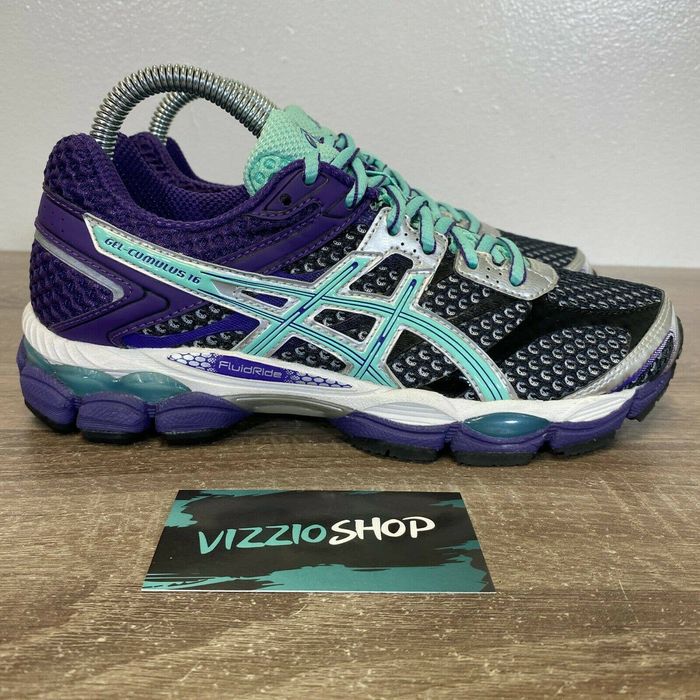 Asics Asics Cumulus 16 Purple Blue Silver Running Shoes Women's 6 | Grailed
