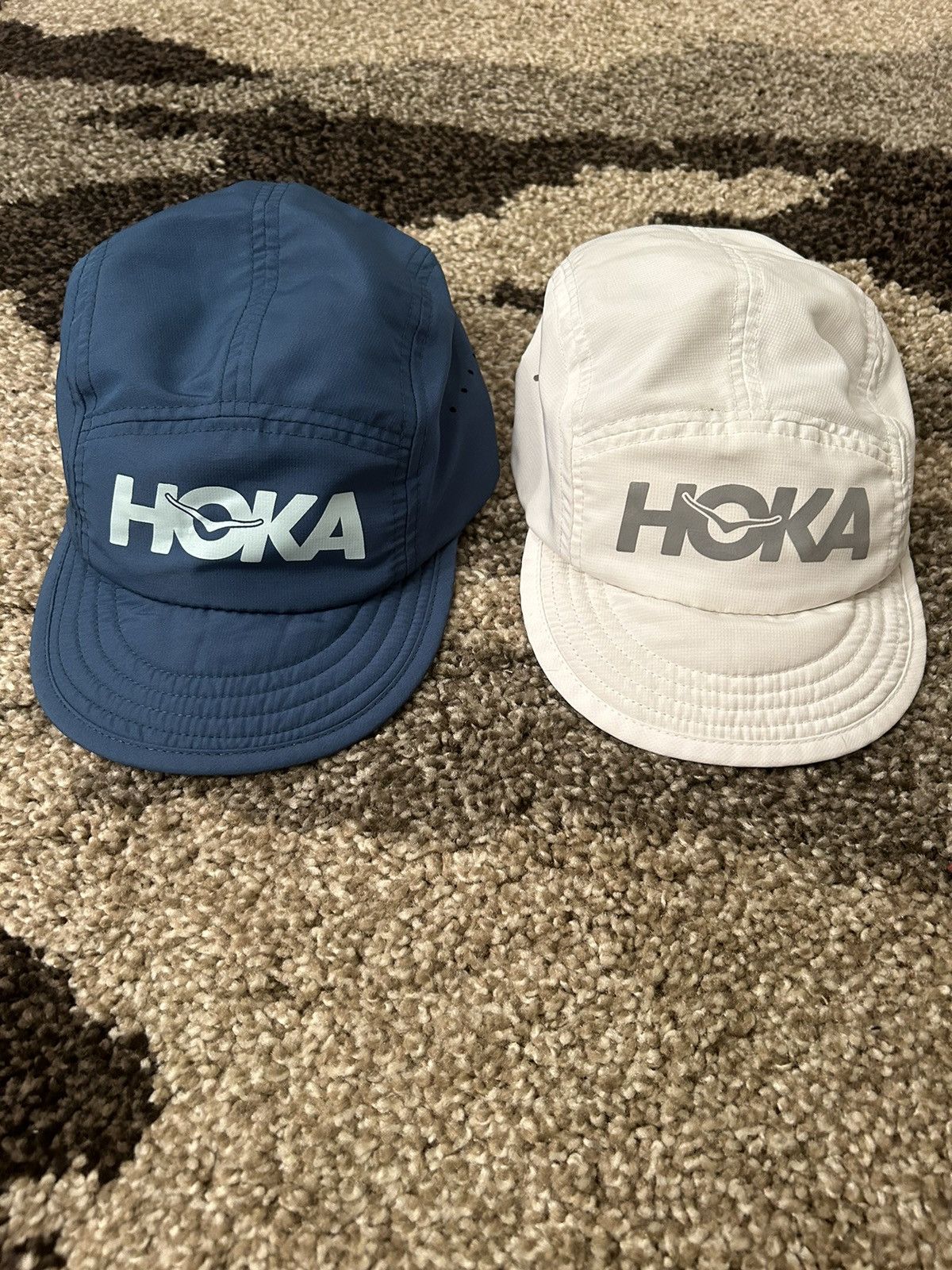 Hoka Hoka One One Packable Trail Running Hats Lot 2 White & Blue | Grailed