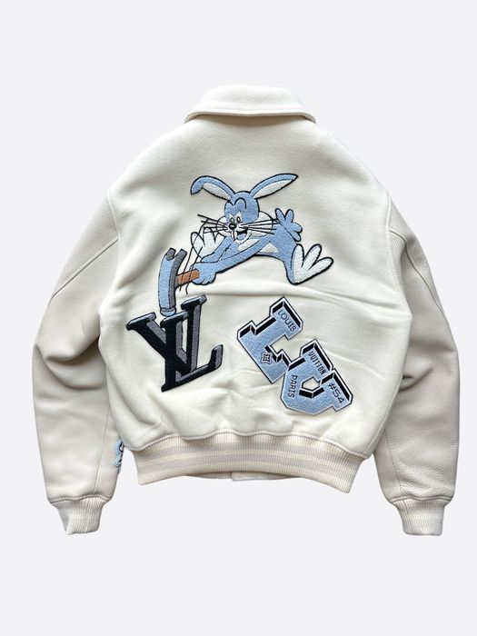 Louis Vuitton Louis Vuitton White & Blue Bunny Varsity Jacket | Grailed