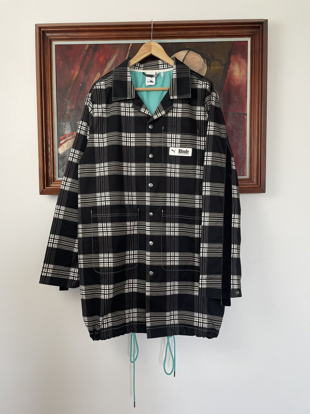 Puma × Rhude PUMA x RHUDE Collab Checkered Coat Jacket Rare Streetwear ...