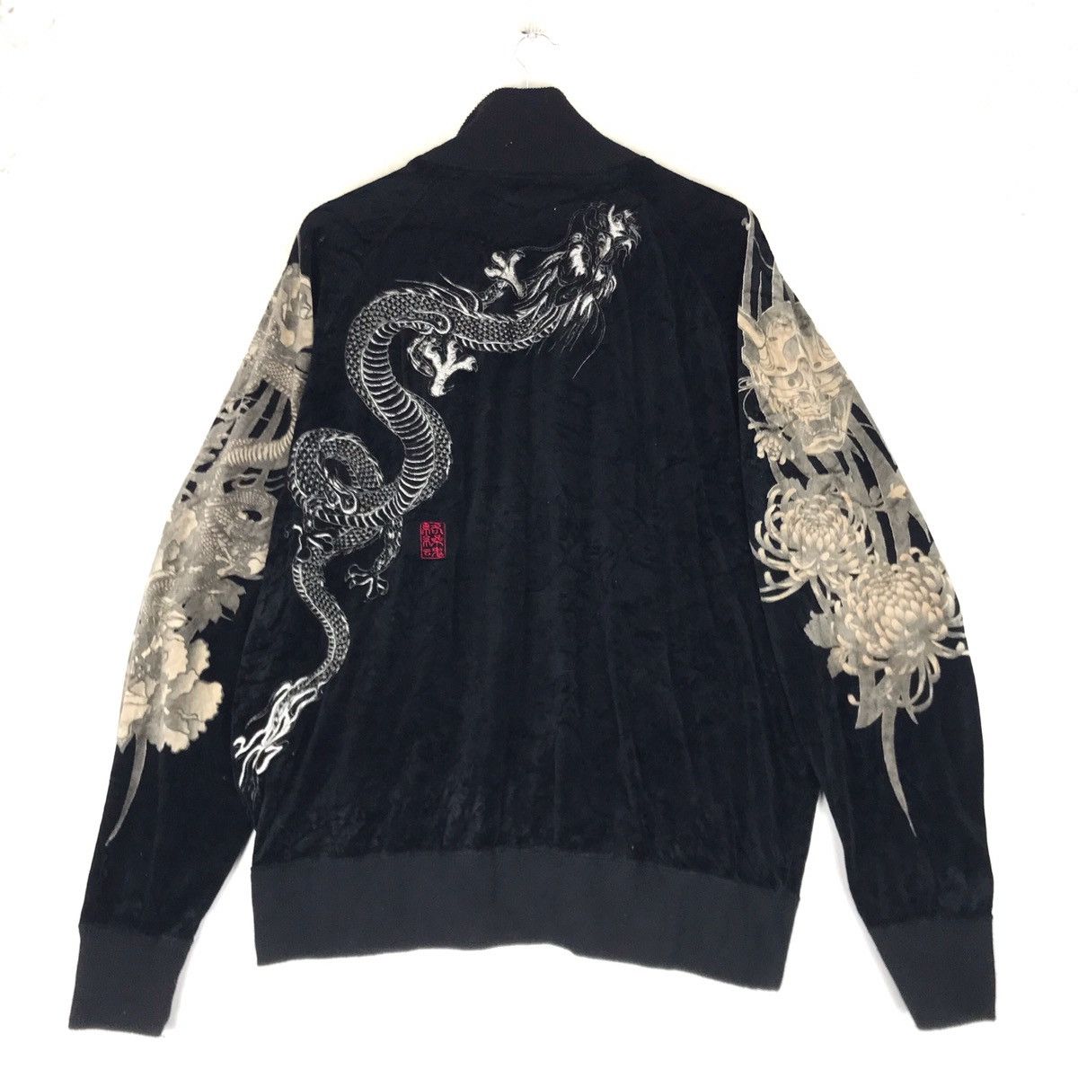 Japanese Brand Karakuri Tamashi Dragon Overprint Black Velvet Yakuza ...