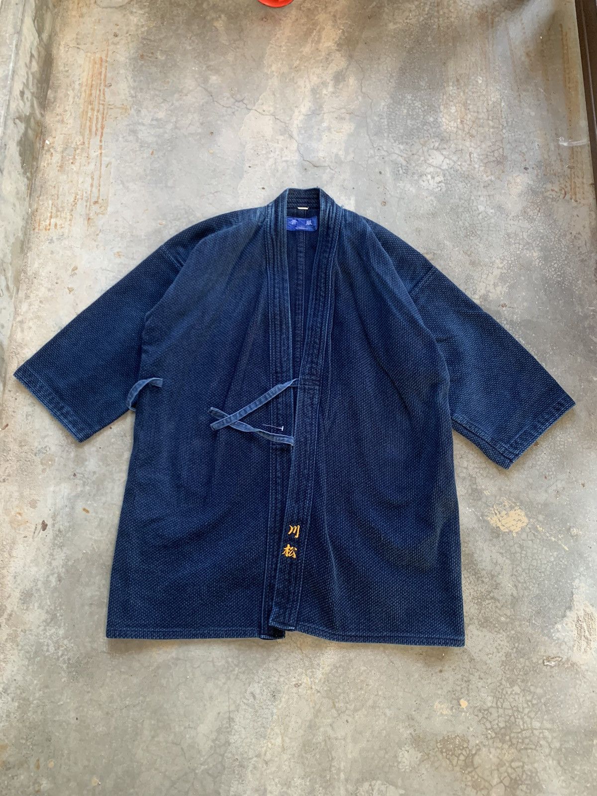 Cardigan × Indigo × Kimono Japan Dragon Vintage Indigo Dyed Kendo ...
