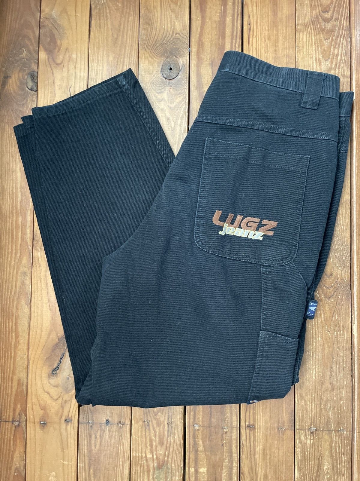 Lugz × Vintage Vintage 90s Lugz Jeans Black Wide Leg Skater Baggy | Grailed