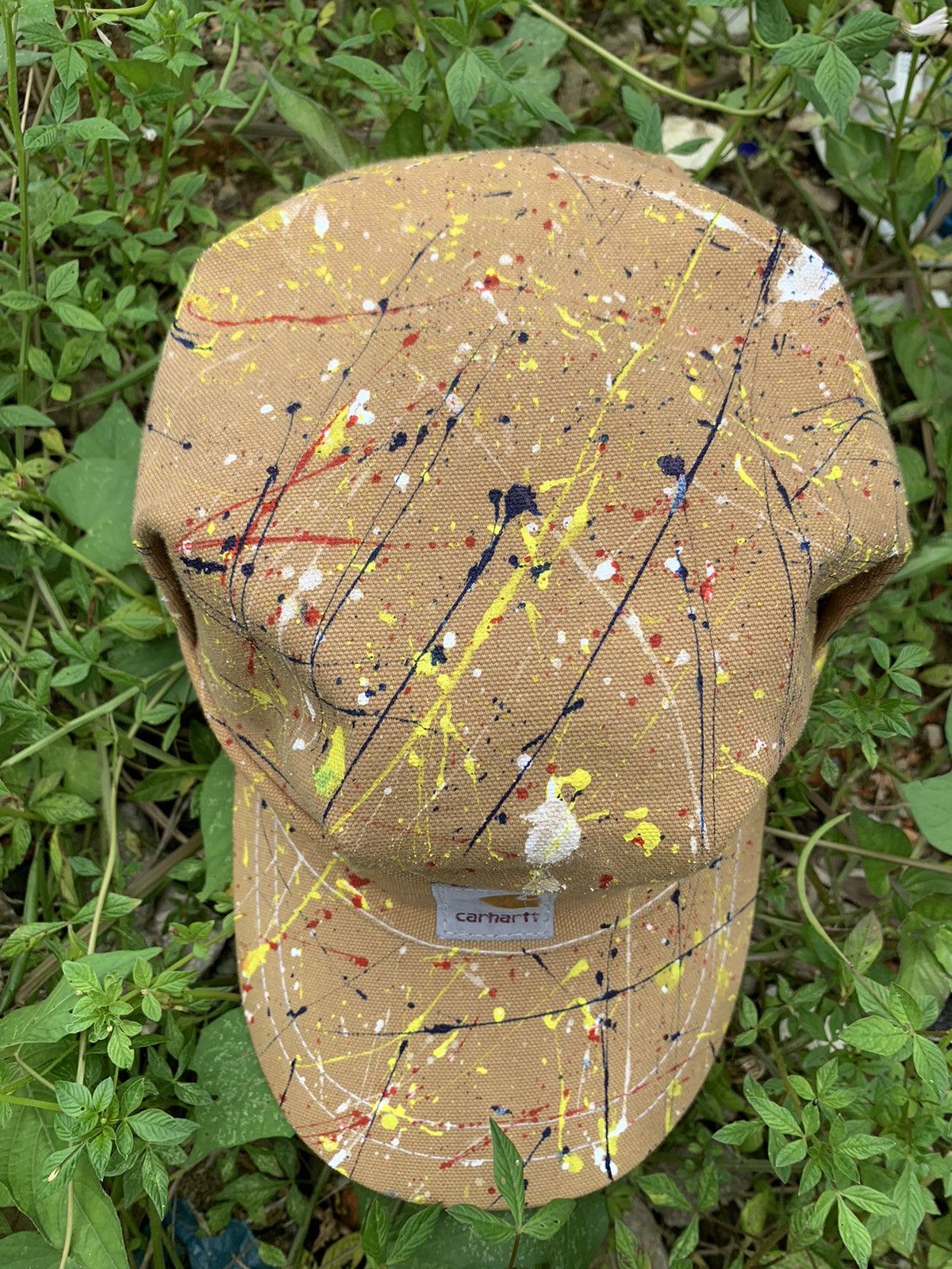Carhartt Vintage Custom Made Paint Splatter Carhartt Train Cap | Grailed