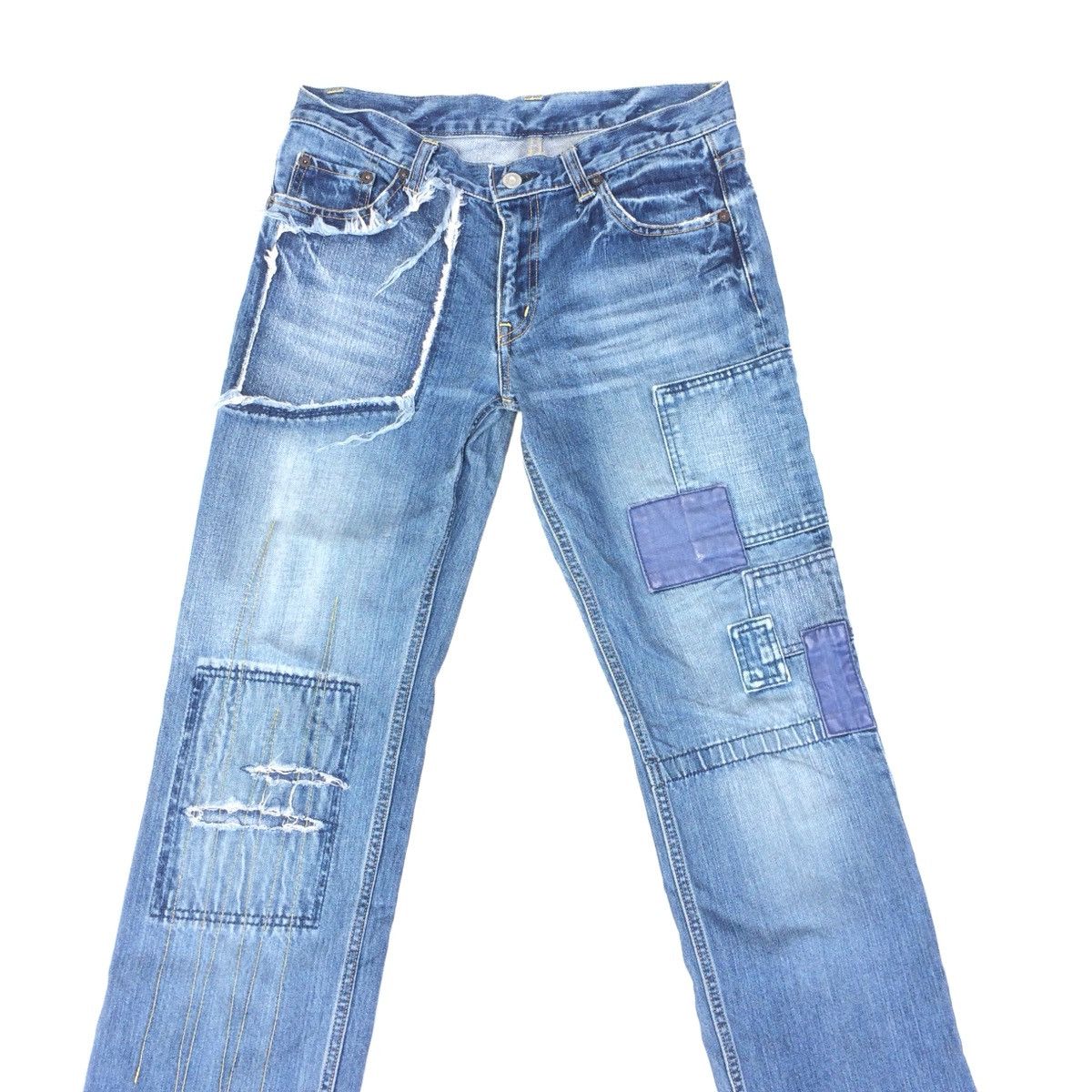 Kapital John Bull Distressed patches trashed jean | Grailed