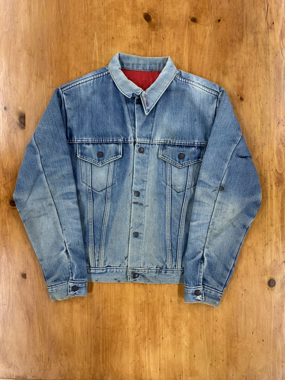 Denim Jacket × Distressed Denim × Vintage Vintage 1970s Lined Faded ...