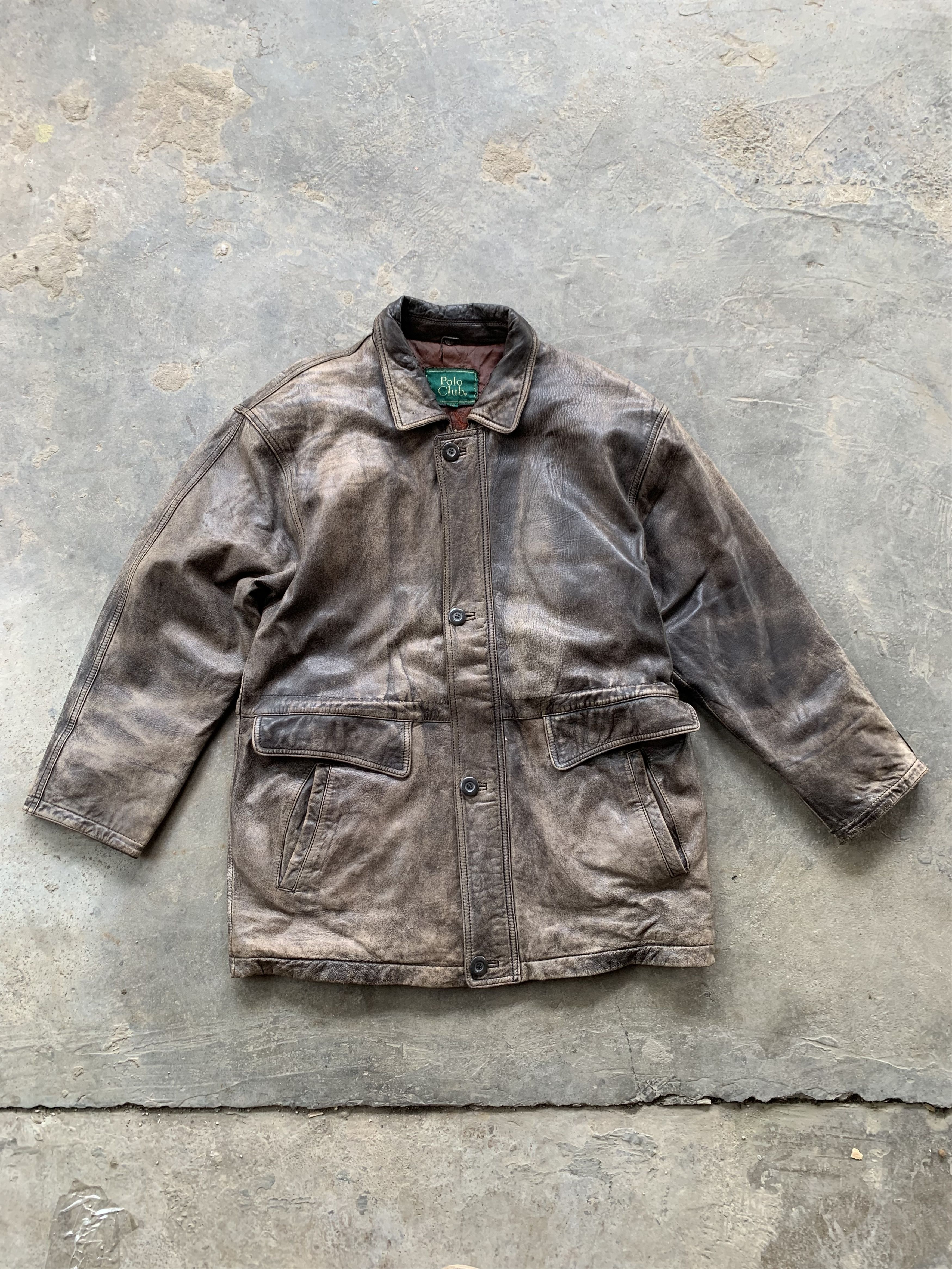 Leather Jacket × Polo Ralph Lauren × Vintage Vintage Polo Club Leather ...