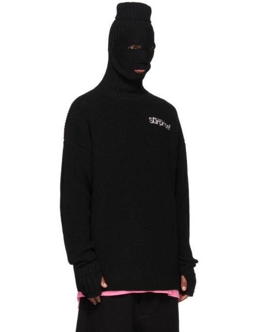 Doublet Doublet Black Surprise Ski Mask Disguise Turtleneck Sweater ...