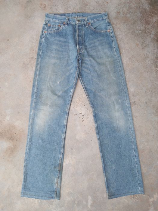 Vintage 90s Light Wash Vintage Levis 501 Cropped Jeans Made In USA | Grailed