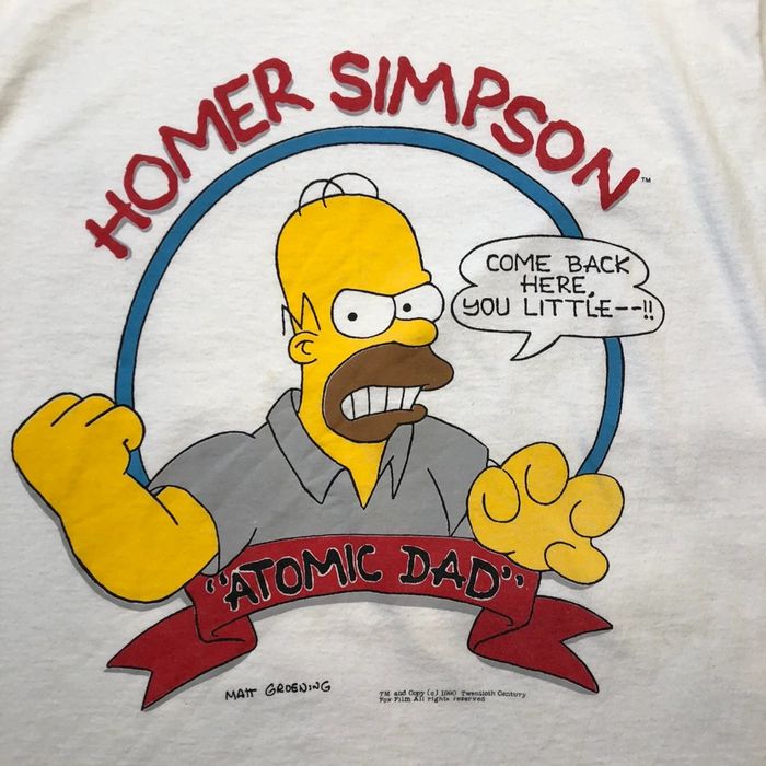 Vintage Vintage 1990 The Simpsons Homer Simpson Atomic Dad Tee | Grailed