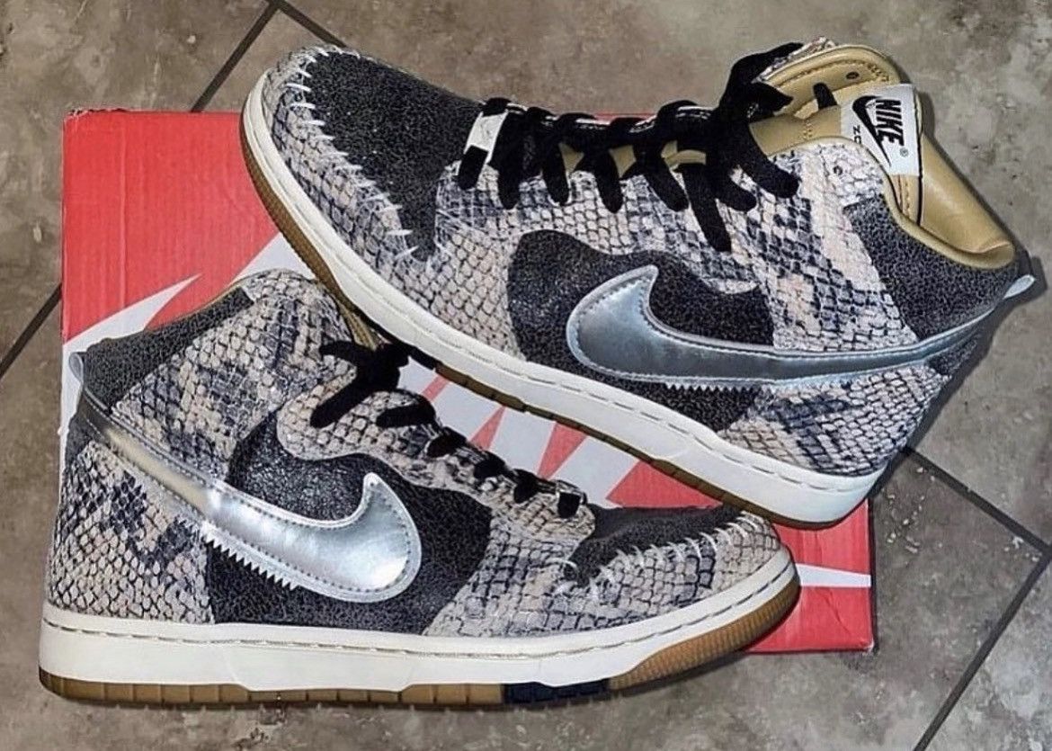 Nike Nike Dunk High CMFT Snakeskin Sneakers Rare Snake Print 9 | Grailed