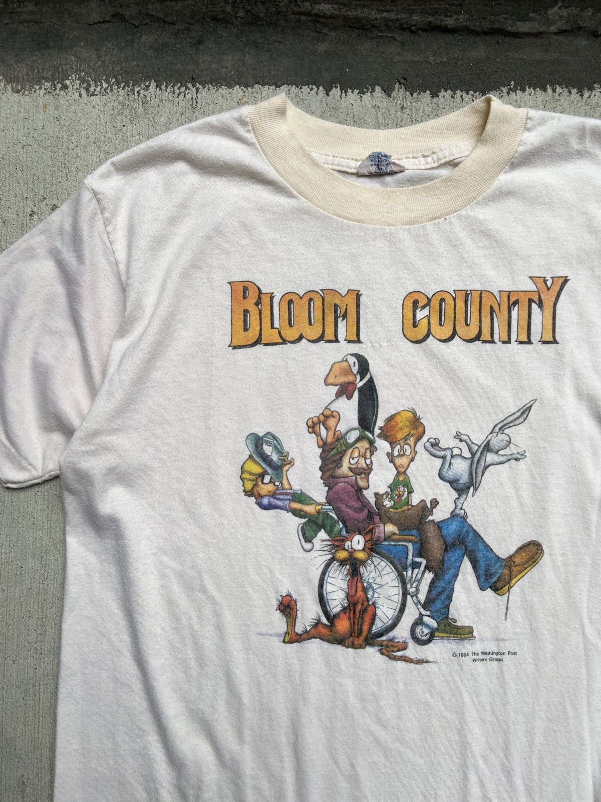 Vintage 1984 Bloom County Comic Strip T-Shirt Beige White Vintage | Grailed