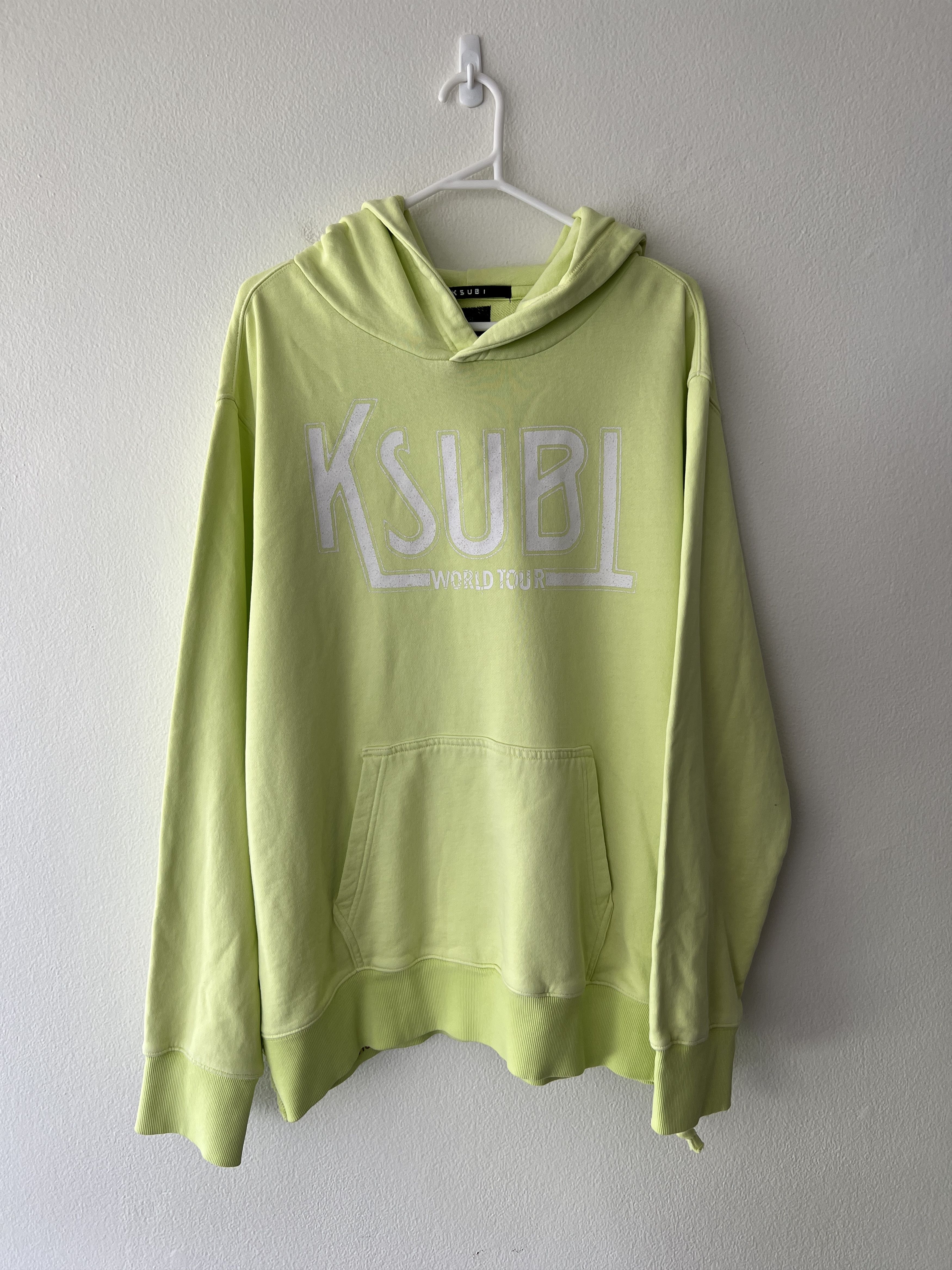 Ksubi top jumper ticket hoodie kash acid green world tour | Grailed